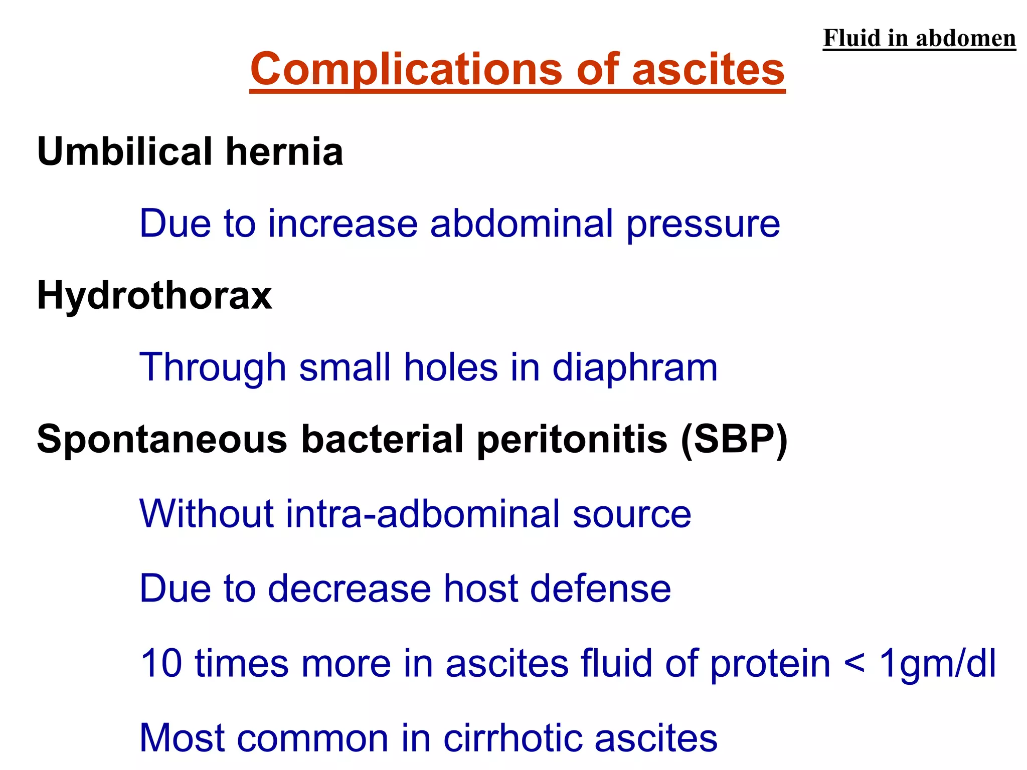 Fluid in abdomen | PPT