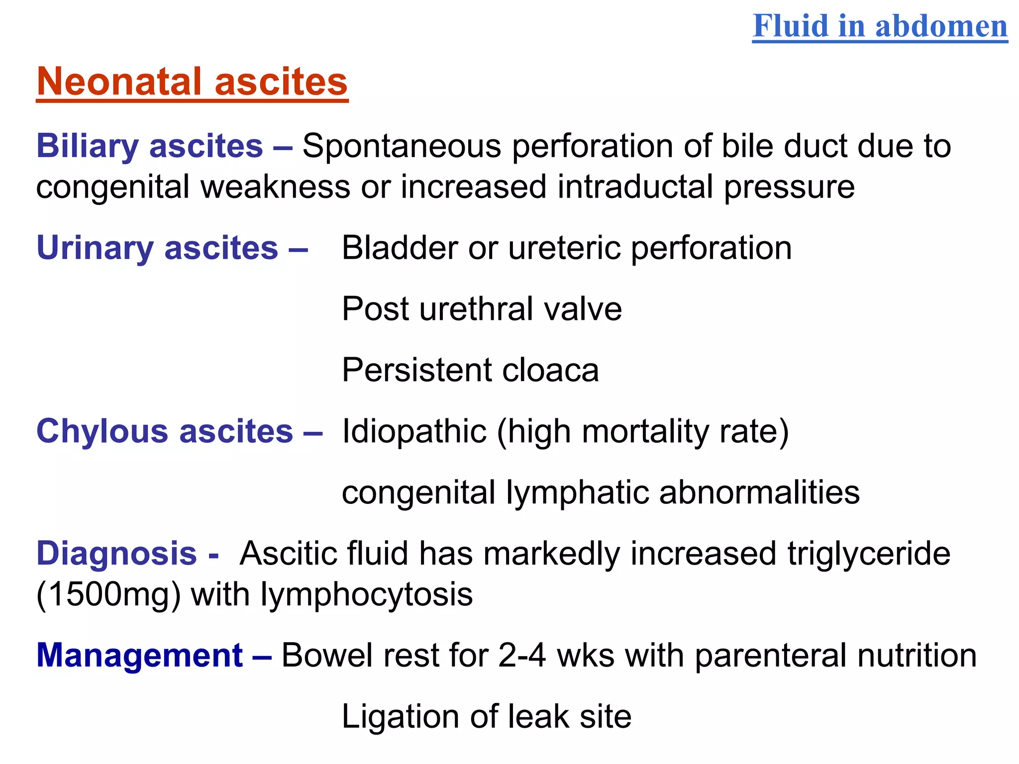 Fluid in abdomen | PPT