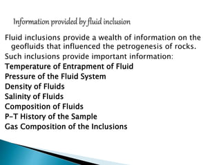 Fluid inclusion | PPTX