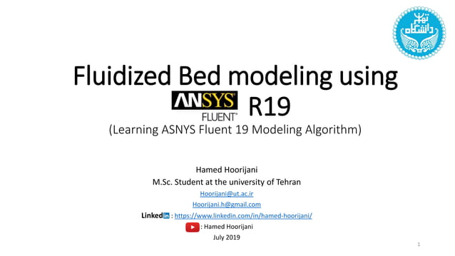 Learning ANSYS Fluent R19 using modeling a Fluidized Bed with nano ...