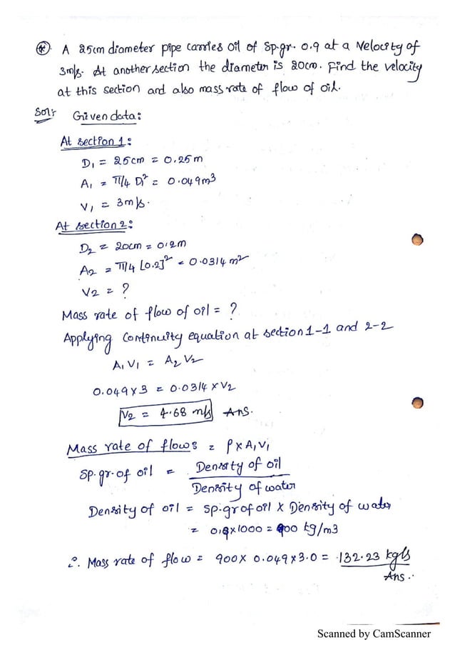 Unit II - Fluid kinematics hand written notes | PDF
