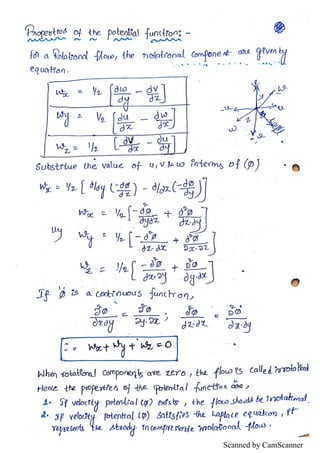 Unit II - Fluid kinematics hand written notes | PDF