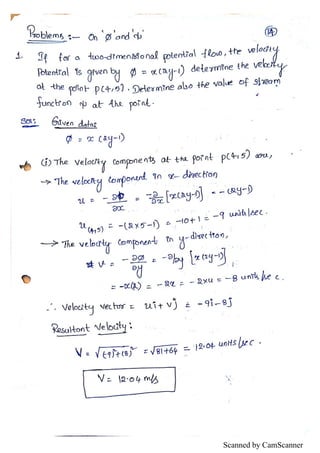 Unit II - Fluid kinematics hand written notes | PDF