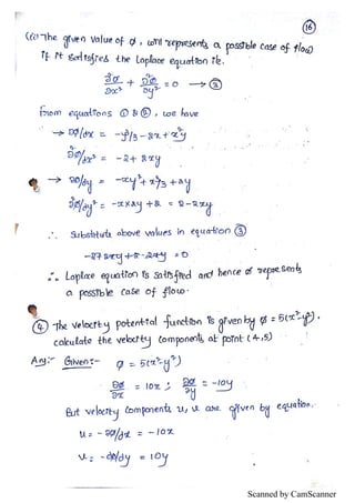 Unit II - Fluid kinematics hand written notes | PDF