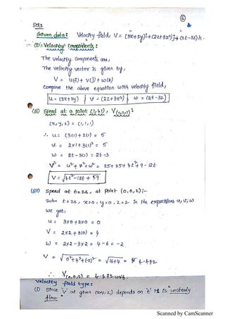 Unit Ii Fluid Kinematics Hand Written Notes Pdf