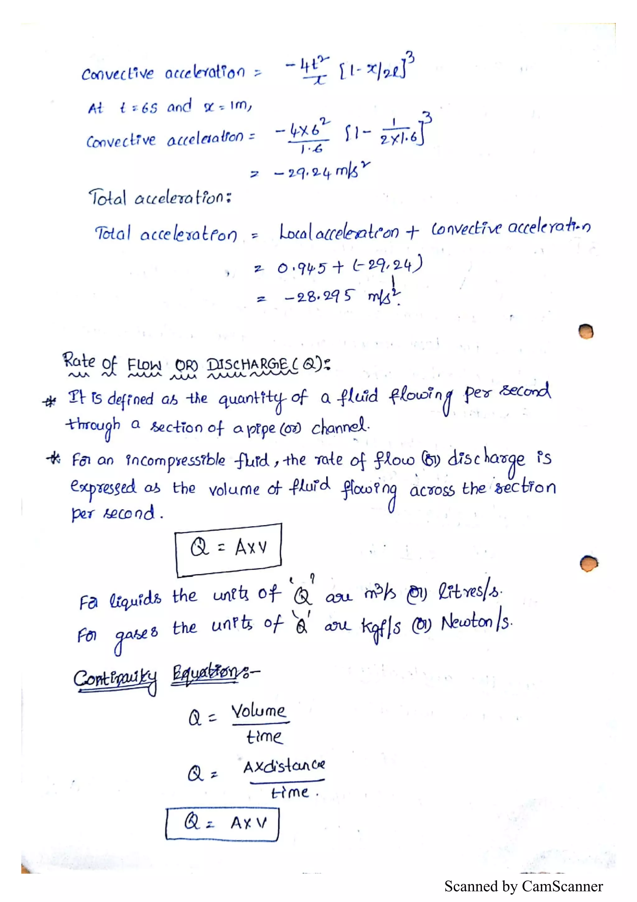 Unit Ii Fluid Kinematics Notes Pdf