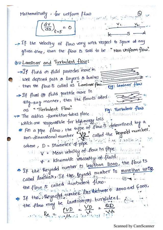 unit II : Fluid kinematics notes | PDF