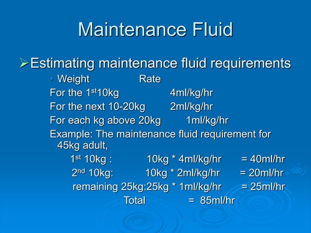 Fluid management.ppt | Heart and Cardiovascular Diseases | Diseases and ...