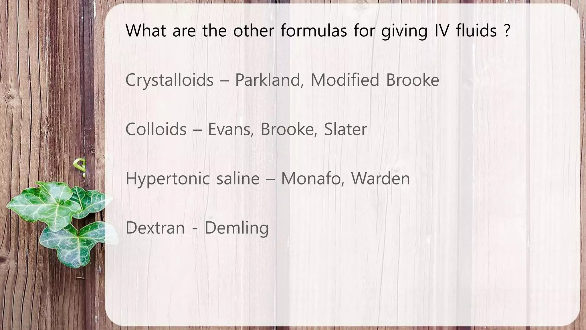 Fluid management in burns and shock | PPTX