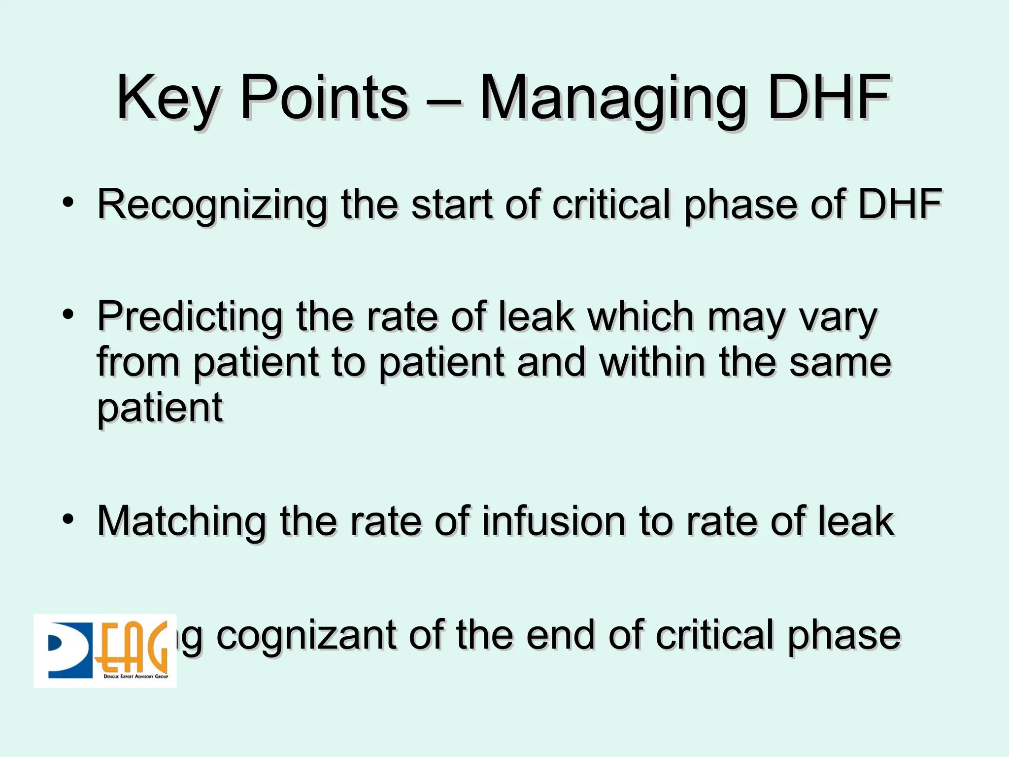 Fluid management in Dengue Hemorrhagic fever .ppt