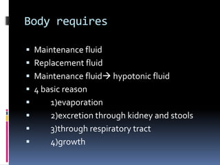Fluid management in the paediatric patient anaesthetist consideration ...