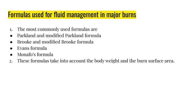 Burn Fluid management formulas .pdf | Chemistry | Science