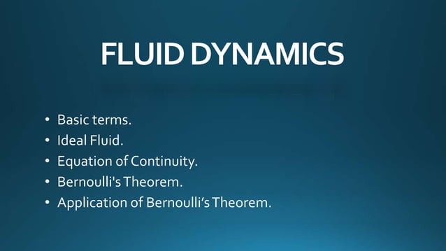 Fluid Dynamics | PPTX