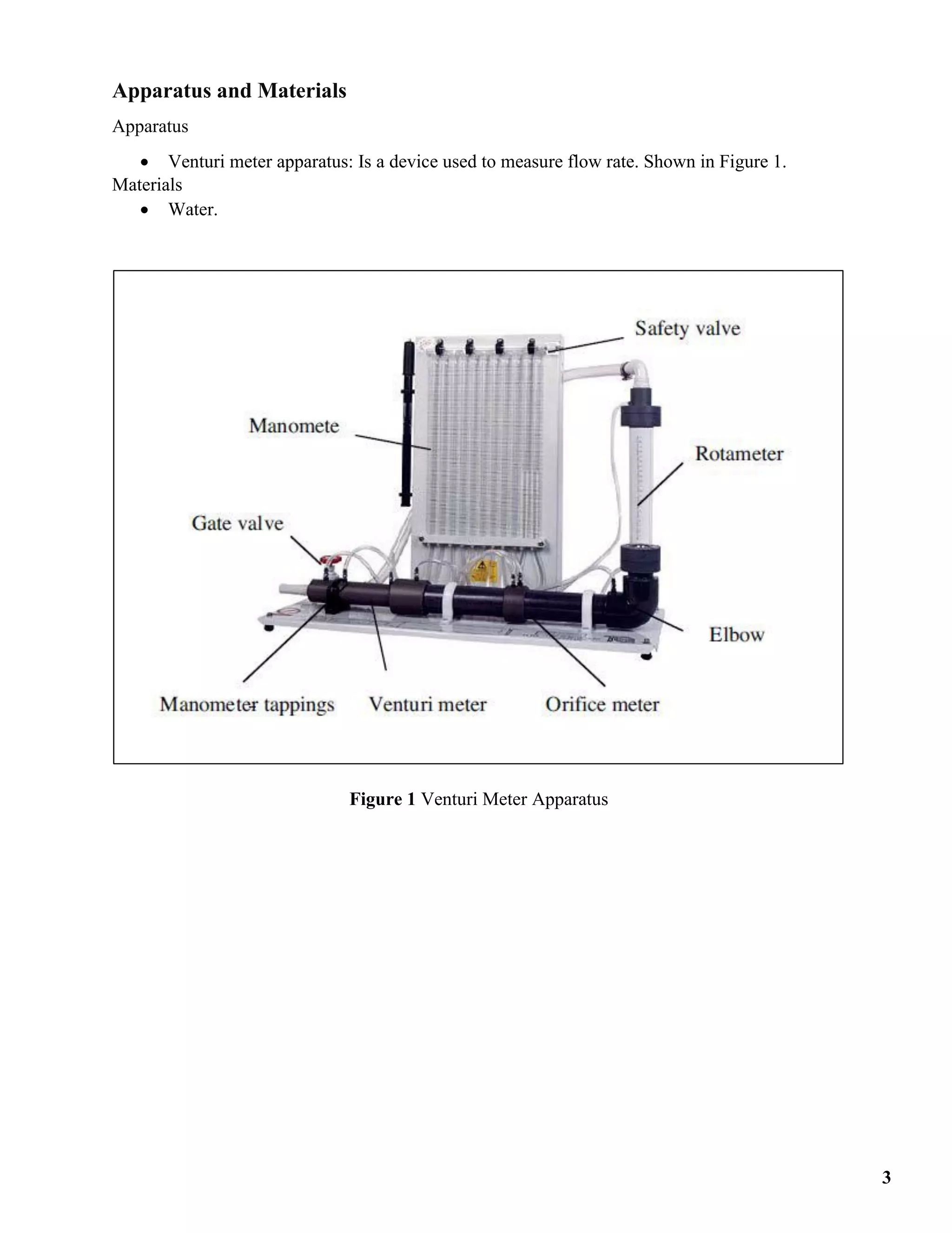 Fluid Mechanic Lab - Venturi Meter | PDF