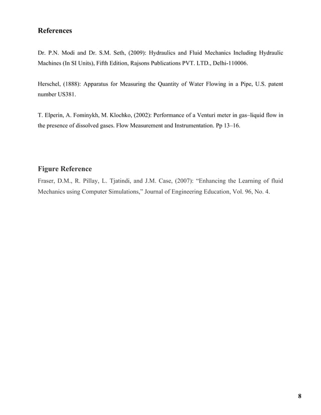 Fluid Mechanic Lab - Venturi Meter | PDF