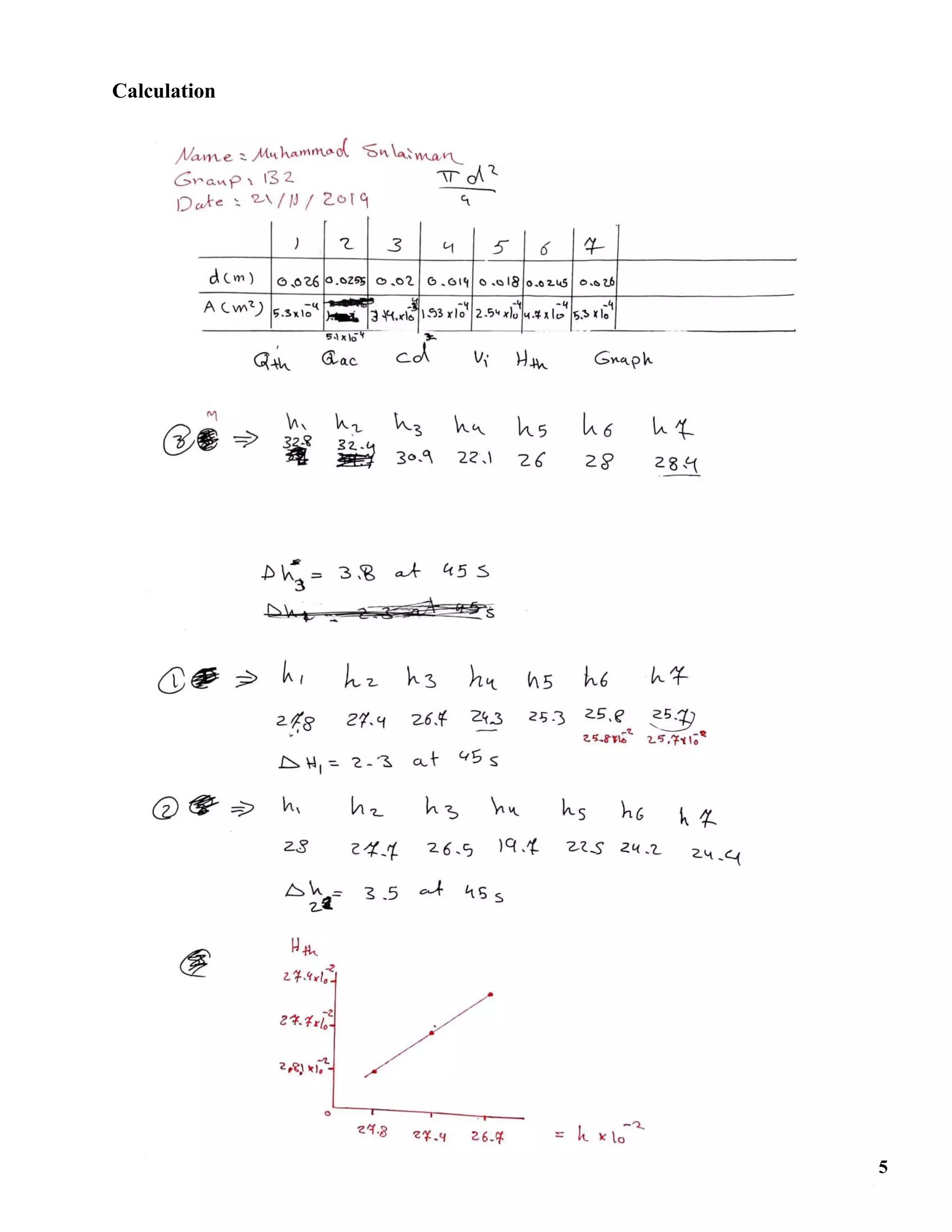 Fluid Mechanic Lab - Bernoulli Equation | PDF