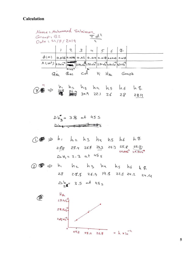 Fluid Mechanic Lab - Bernoulli Equation | PDF