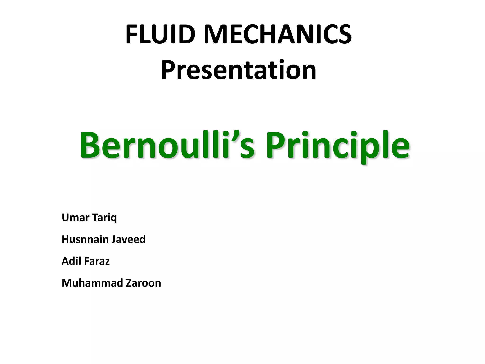 Bernoulli's Principle | PPTX