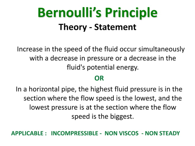 Bernoulli's Principle | PPTX | Physics | Science