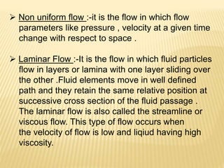 Fluid mechanics - Motion of Fluid Particles and Stream | PPTX