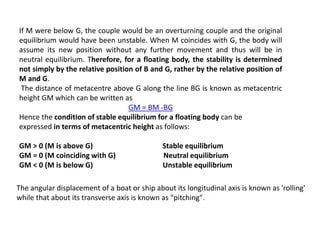 Stability of Submerged Bodies in Fluid | PPTX