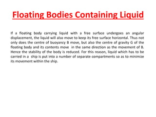 Stability of Submerged Bodies in Fluid | PPTX