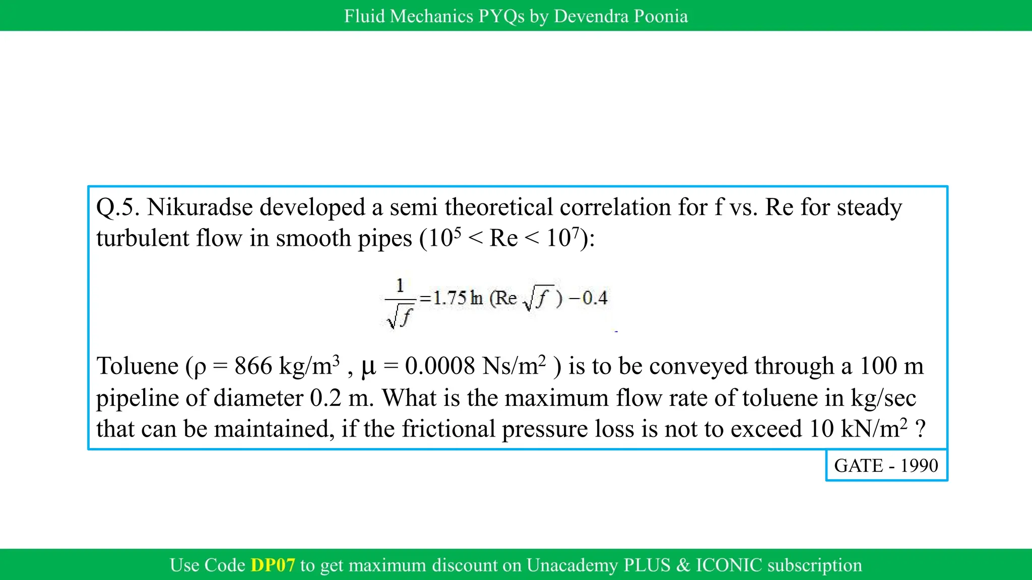 fluid mechanics gate notes . gate all pyqs answer | PDF