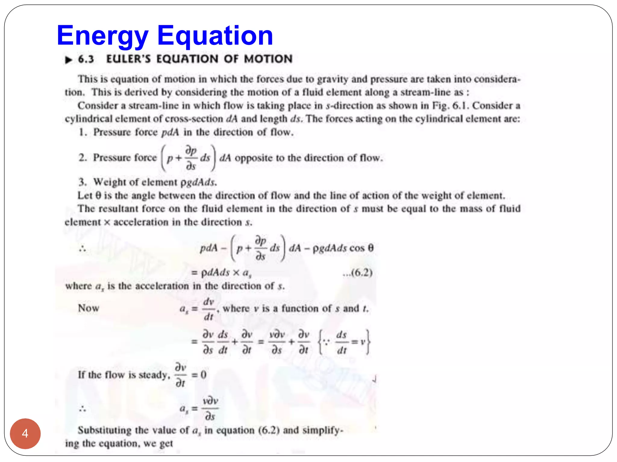 Fluid mechanics - Applications of energy equation | PPTX