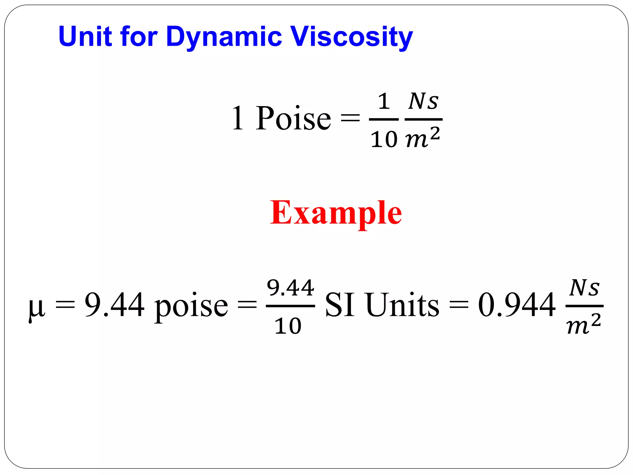 Fluid Mechanics - Problems on viscosity | PPTX