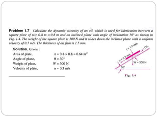 Fluid Mechanics - Problems on viscosity | PPTX