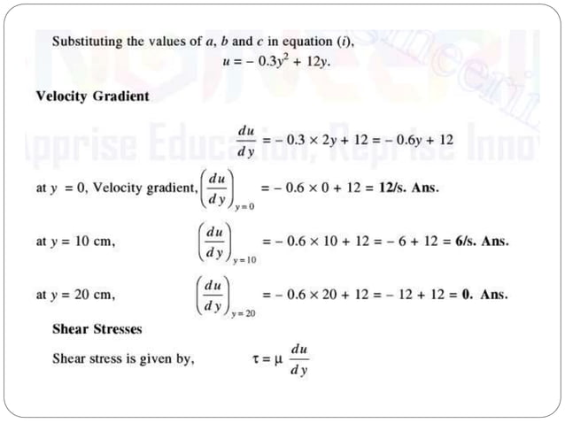 Fluid Mechanics - Problems on viscosity | PPTX