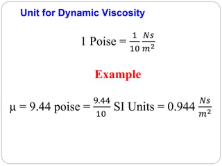 Fluid Mechanics - Problems on viscosity | PPTX