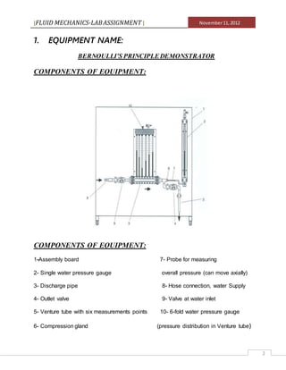 Fluid mechanics 1 lab assignment of hafiz luqman | DOCX | Chemistry ...