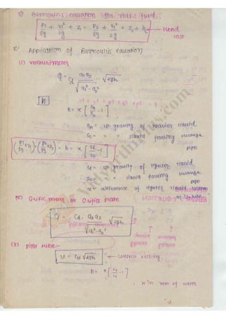 Fluid Mechanics 2 (FM) Mechanical Engineering Handwritten classes Notes ...