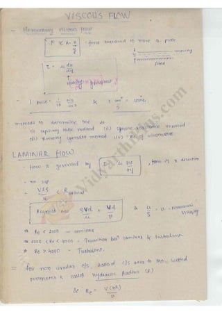 Fluid Mechanics 2 (FM) Mechanical Engineering Handwritten classes Notes ...