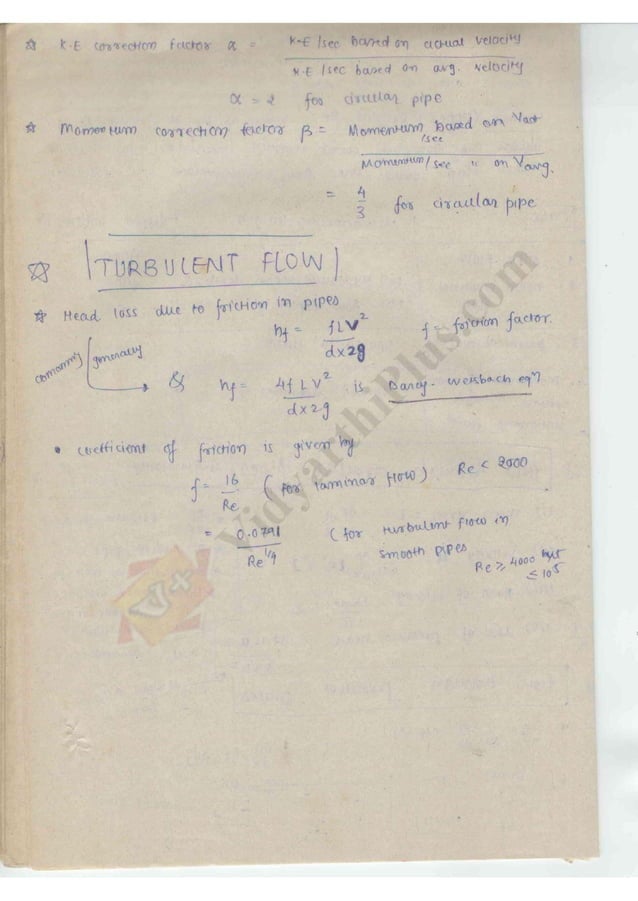 Fluid Mechanics 2 (FM) Mechanical Engineering Handwritten classes Notes ...