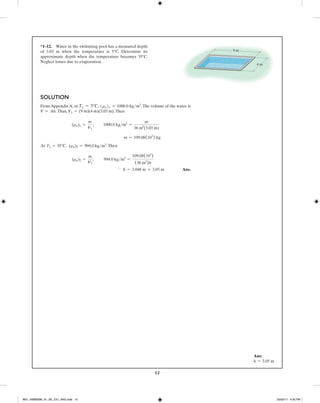 Solutions for Problems in Fluid Mechanics 2nd Edition by Russell Hibbeler | PDF