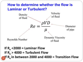 Fluid mechanics and machinery - Flow characteristics of Fluid | PPTX