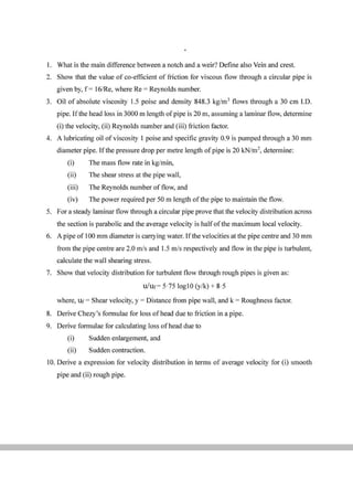 FLUID MECHANICS assignment M. E 3rd sem.pdf