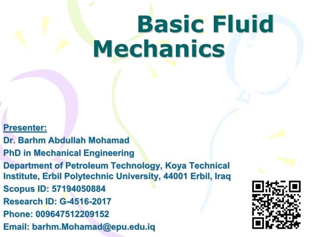 Fluid Mechanic Lectures | PPT