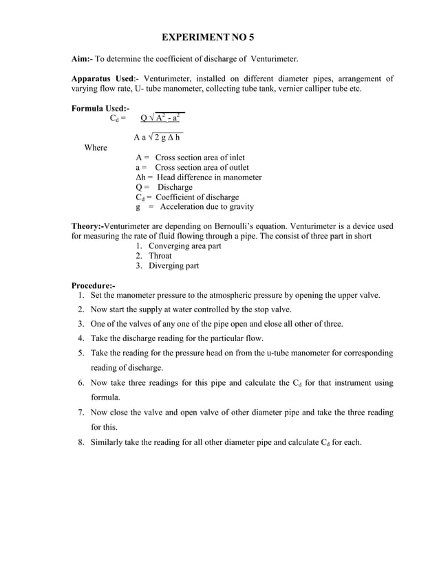 Fluid_Mechanics_Lab_IVSem (1).pdf | Physics | Science