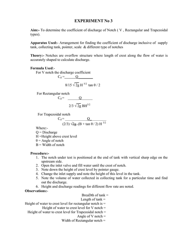 Fluid_Mechanics_Lab_IVSem (1).pdf | Physics | Science