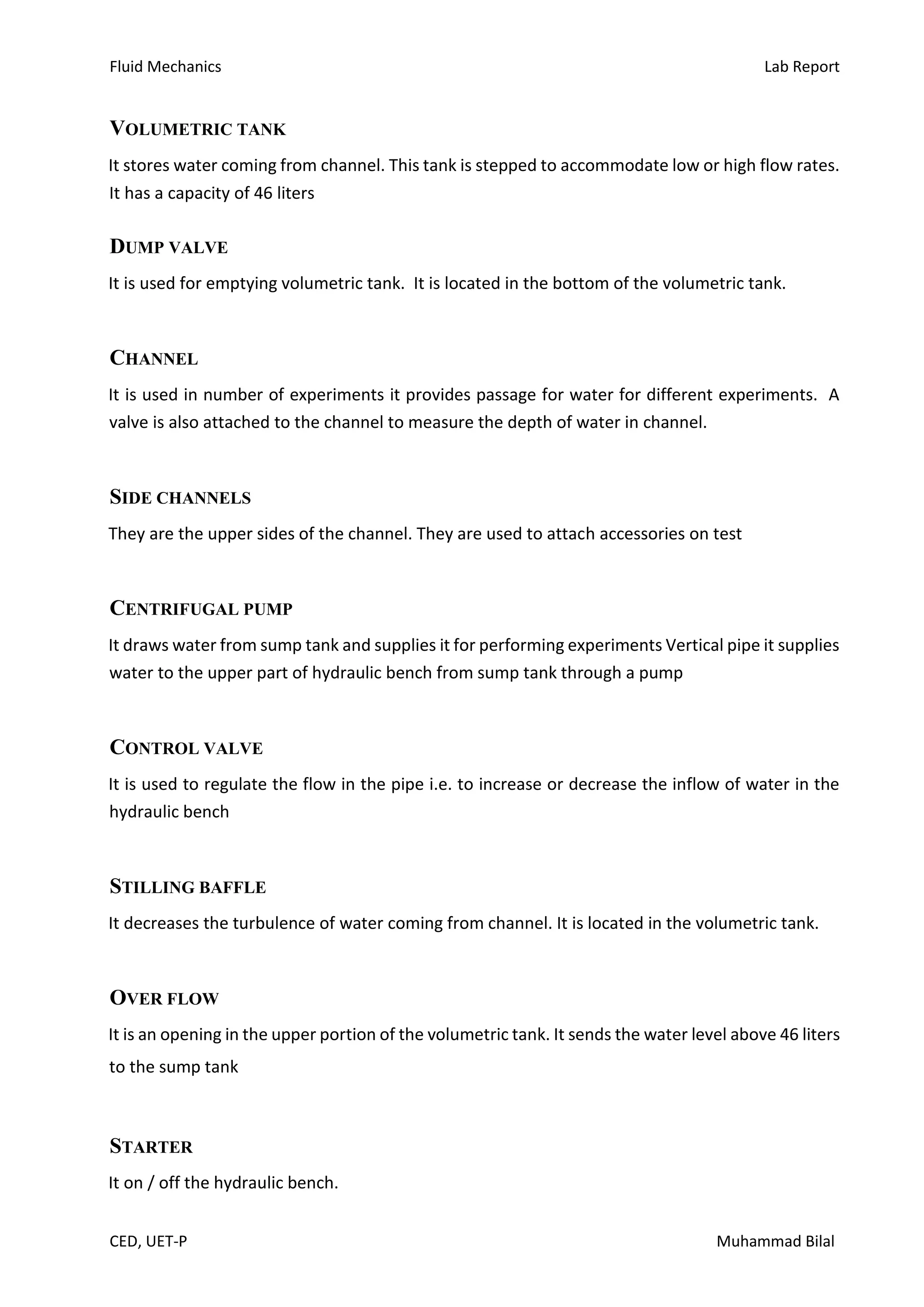 Fluid mechanics Lab Report | PDF