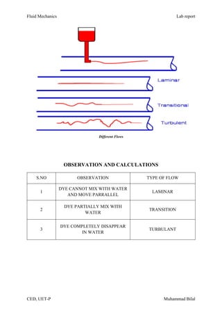 Fluid mechanics Lab Report | PDF