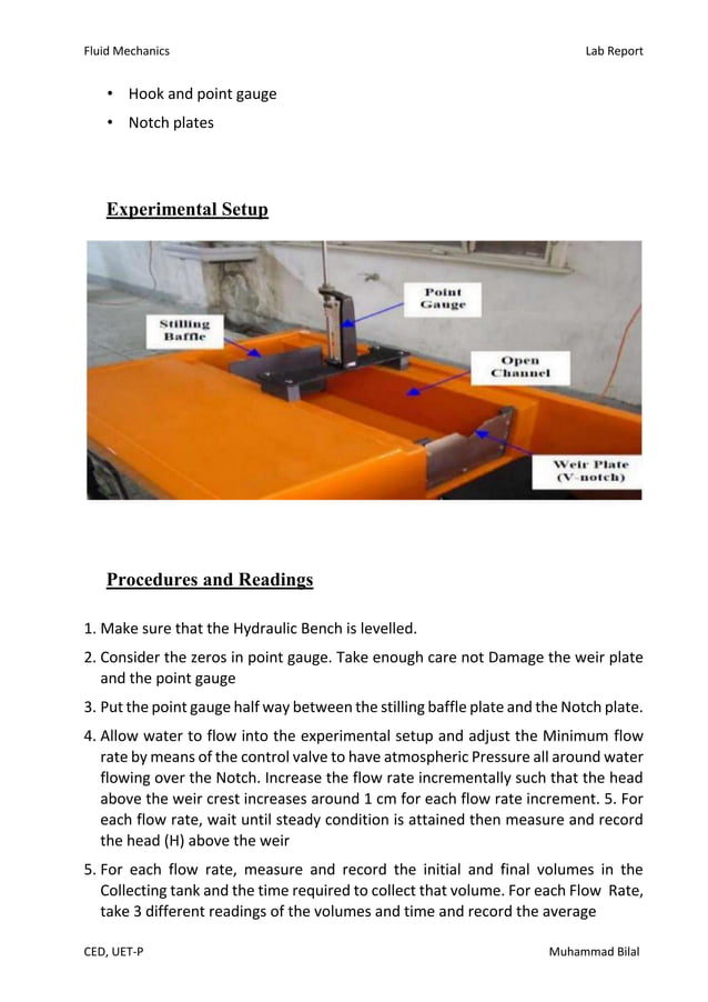 Fluid mechanics Lab Report | PDF