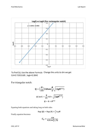 Fluid mechanics Lab Report | PDF