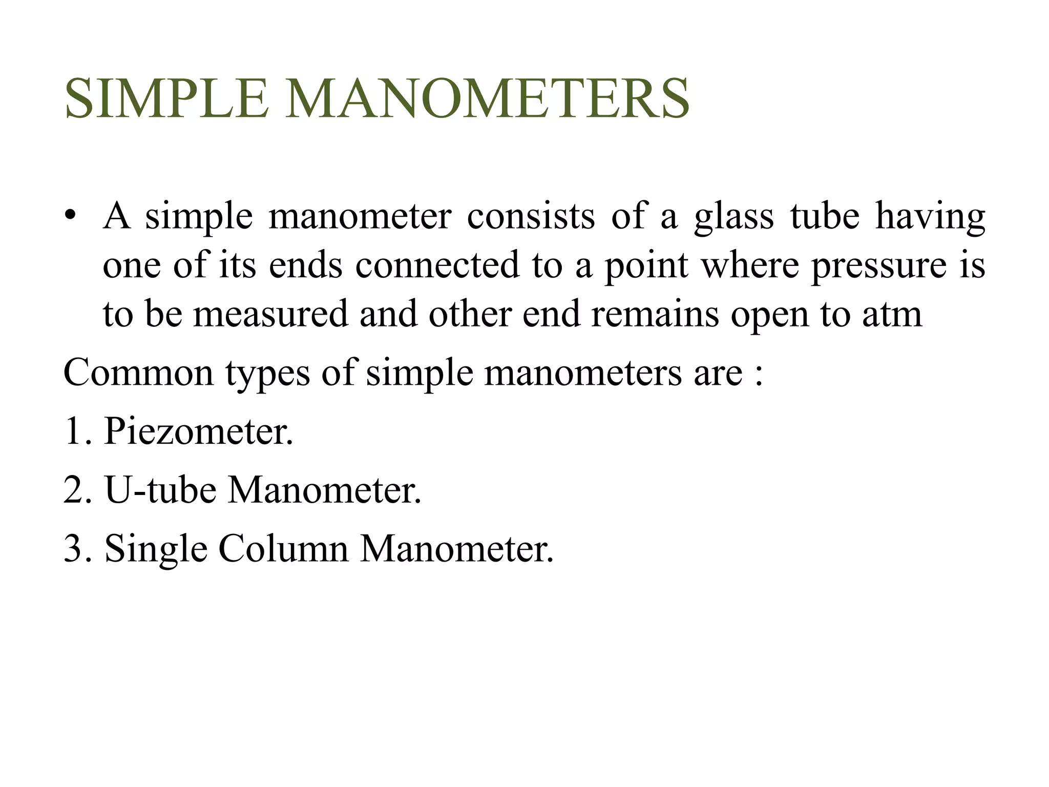 simple and differential manometers | PPTX