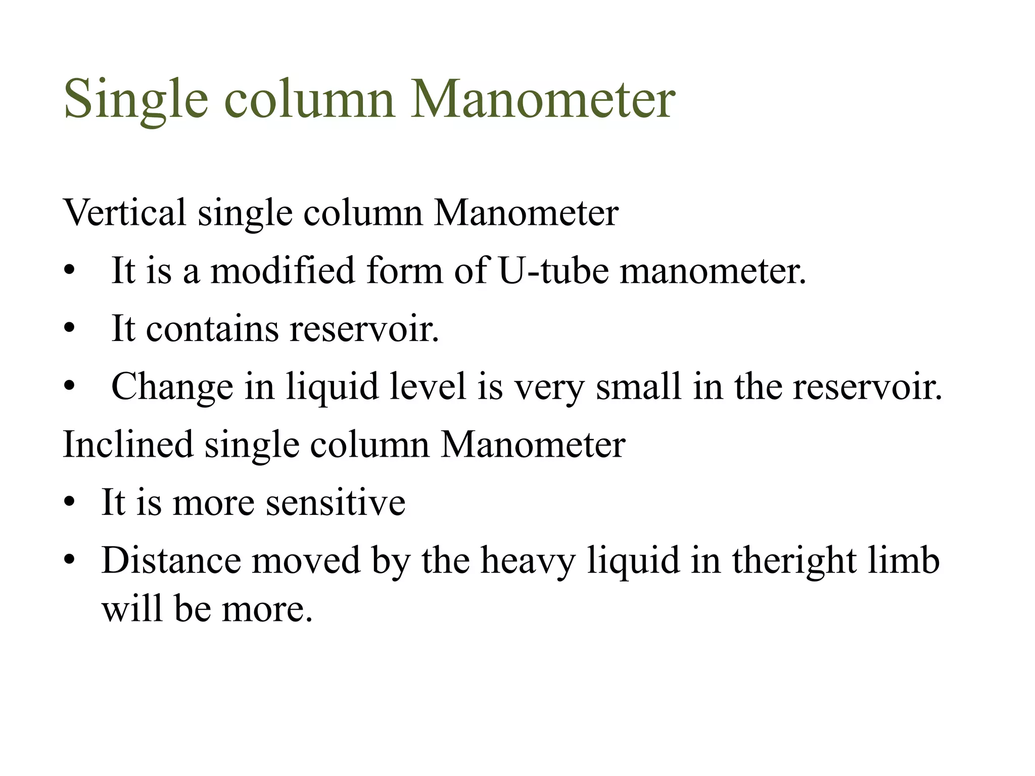simple and differential manometers | PPTX
