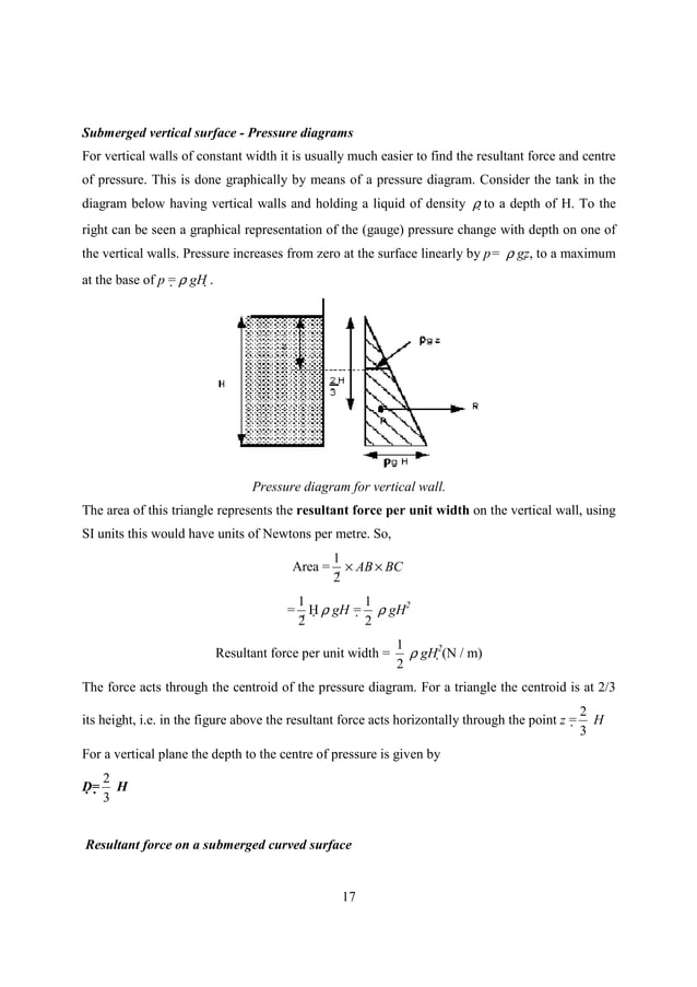 Fluid mechanics notes statics | PDF