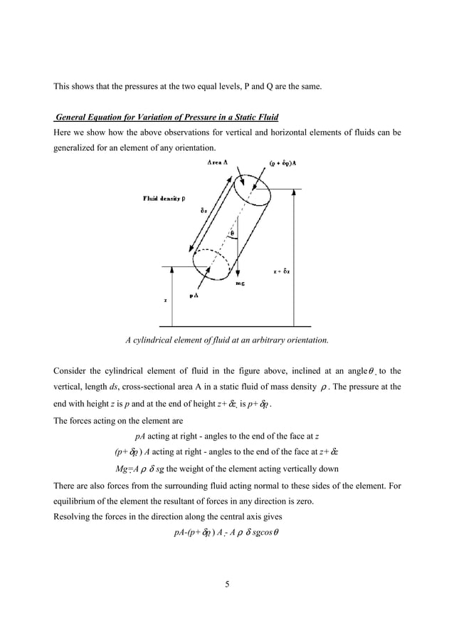Fluid mechanics notes statics | PDF